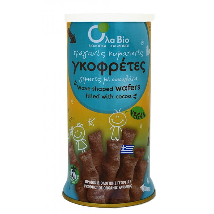 Γκοφρέτες γεμιστές με σοκολάτα (Πουράκια) Vegan ΒΙΟ 140gr - House of Deli